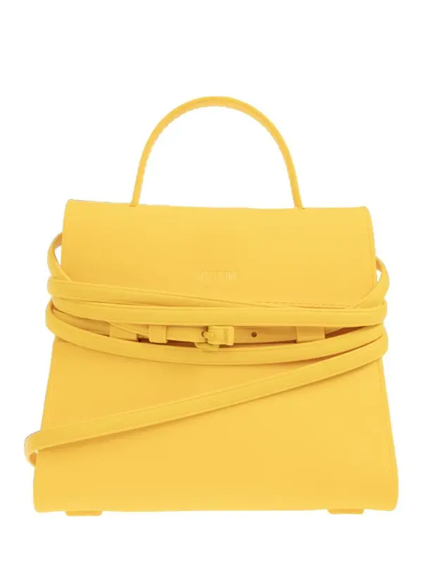 Moschino Tote Bag With Decorative Belt - Yellow