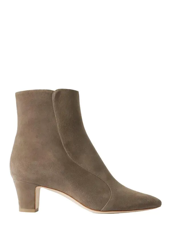 Manolo Blahnik Suede Ankle Boots - Brown