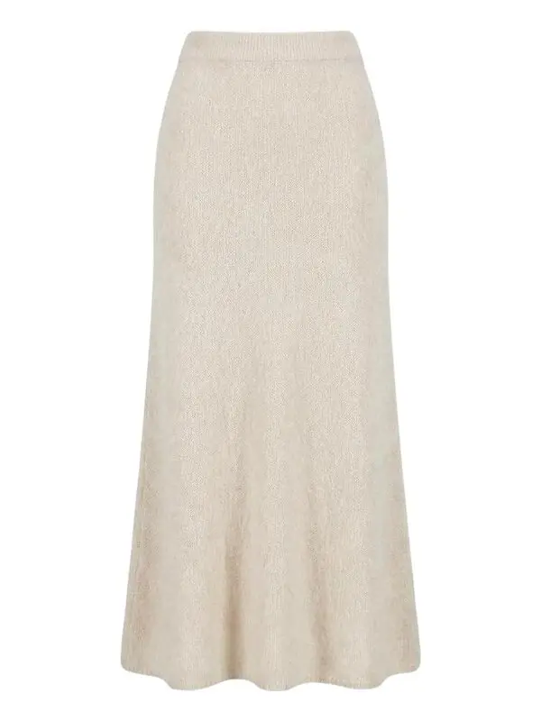 Almada Label Elasticated Waist Flared Skirt - White
