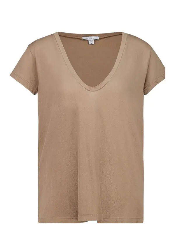 JAMES PERSE V-neck T-shirt - Coffee Brown