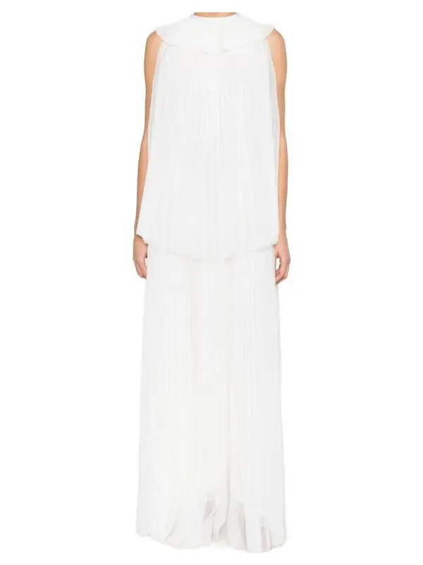 Fabiana Filippi Sleeveless Tulle Maxi Dress - White