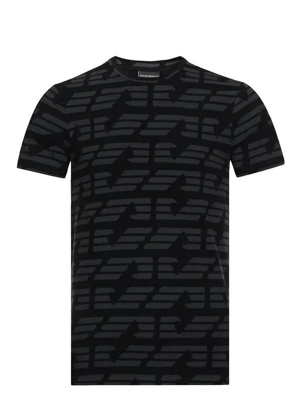 Emporio Armani Logo Printed T-shirt - Black