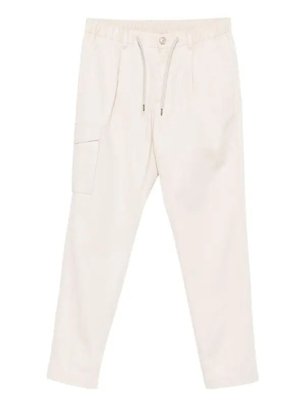 Herno Elastic Waist Casual Pants With Drawstring - White