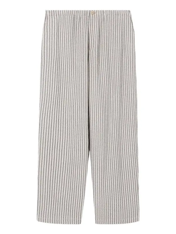 Emporio Armani 3d Striped Jacquard Fabric Trousers - Patterned