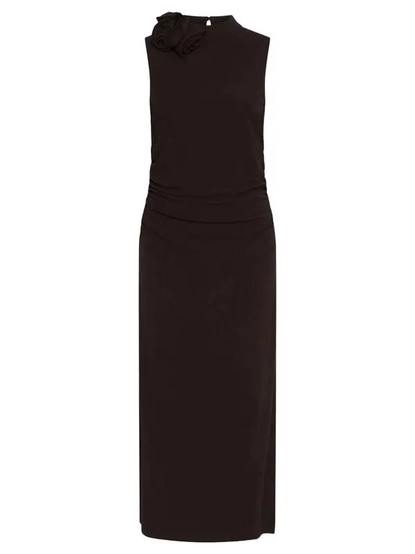 Marella Sleeveless Jersey Dress With Keyhole Detail - Dark Purple