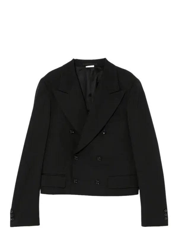 Comme Des Garçons Wool Double-breasted Blazer - Black