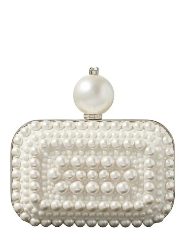 JIMMY CHOO Cloud Micro Embellished Clutch - White