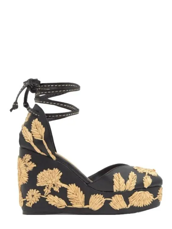 CastaÑer Carmela Wedge Sandals - Black