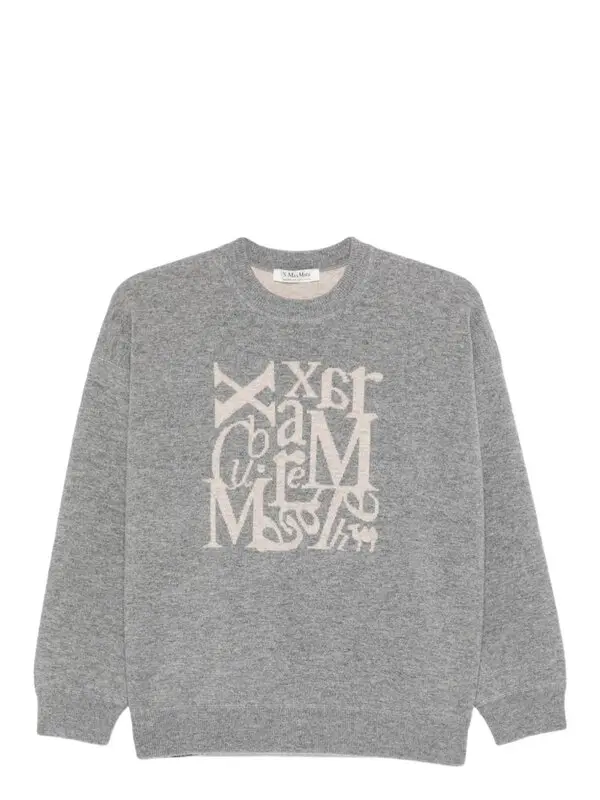 Max Mara Crew Neck Sweater In Wool And Cashmere Blend - Gray
