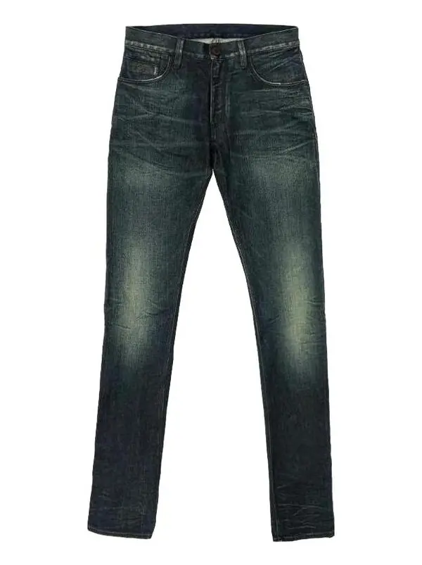 Emporio Armani Straight Leg Logo Jeans - Green