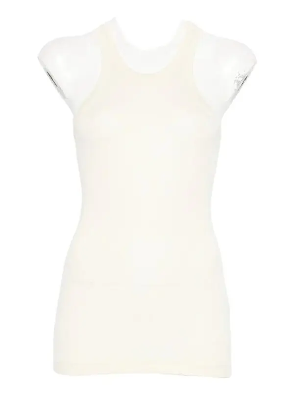Sportmax Sleeveless Ribbed Tank Top - White