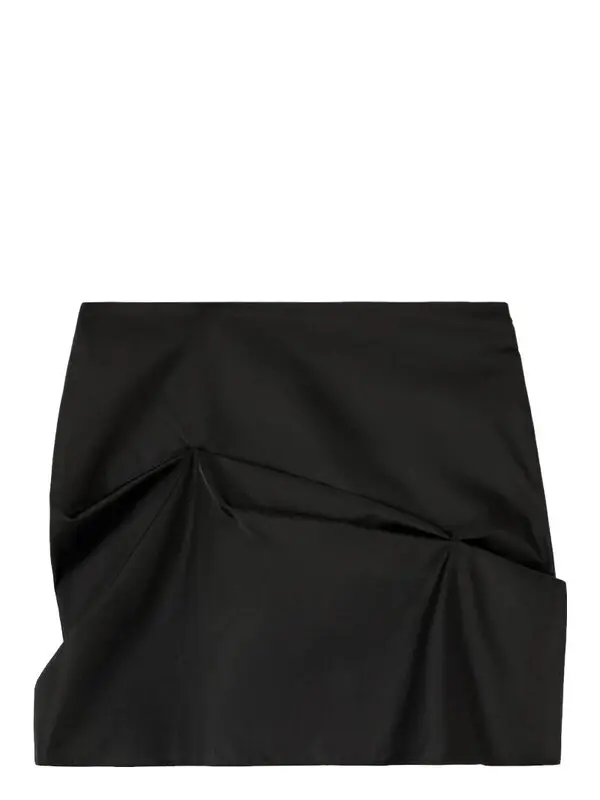 GANNI Nylon Mini Skirt With Zip Closure - Black
