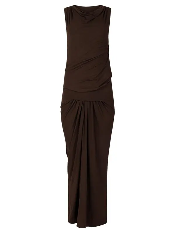 ENTIRE STUDIOS Drape Sleeveless Maxi Dress - Black