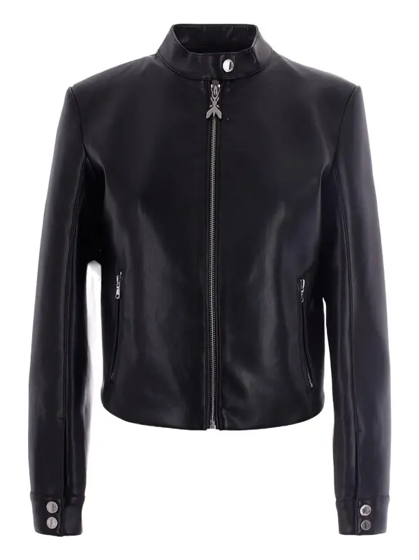 Patrizia Pepe Long-sleeved Zip-up Biker Jacket - Black