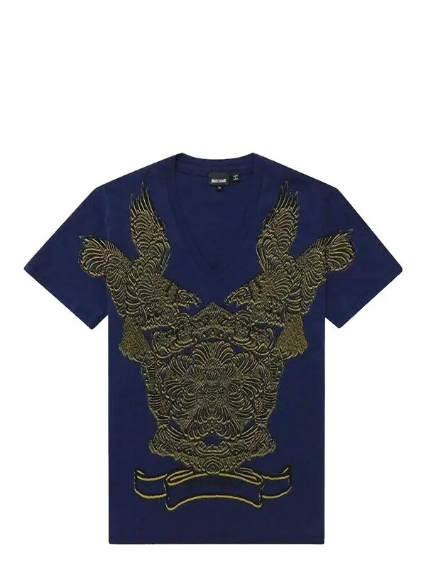 Just Cavalli V-collar Short-sleeved T-shirt - Black