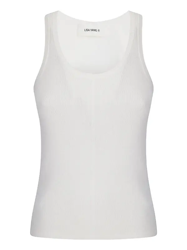 LISA YANG Ribbed Knit Sleeveless Top - White