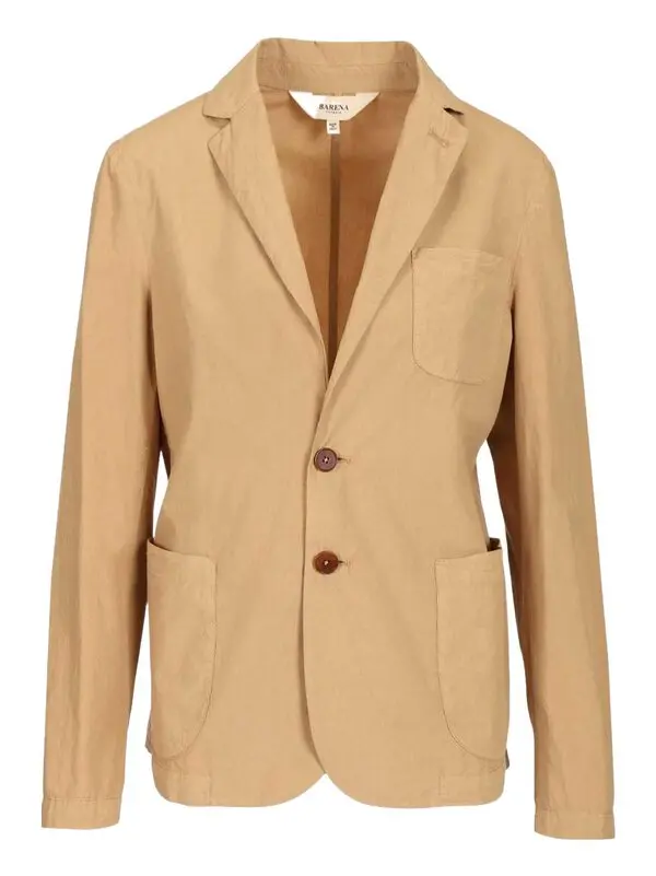 Barena Venezia Single-breasted Suit Jacket With Patch Pockets - Beige