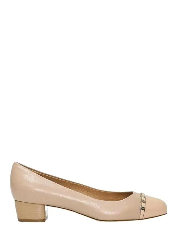 FERRAGAMO Round Toe High Heel Pumps - Nude
