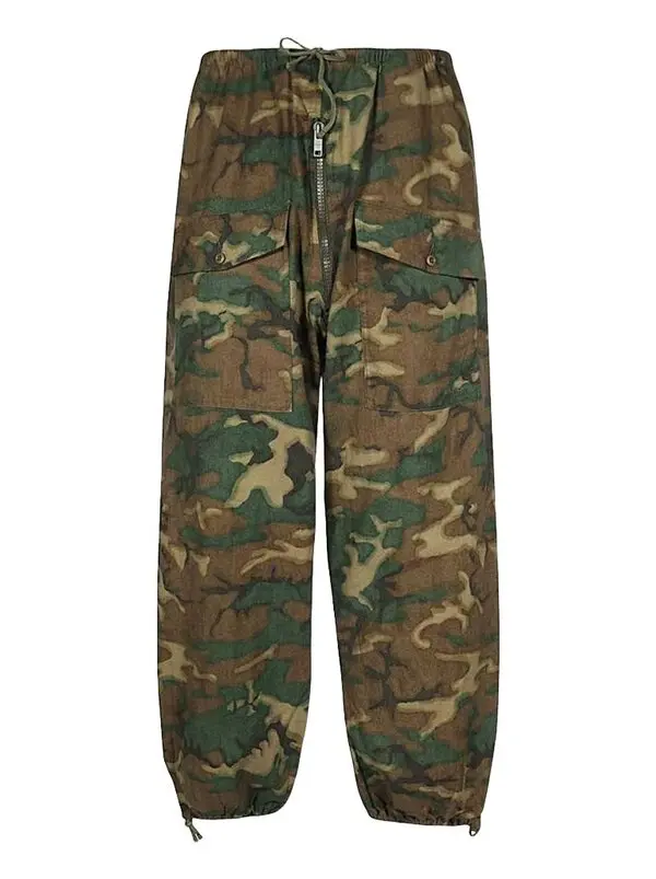 Givenchy Camouflage Print Drawstring Trousers - Green