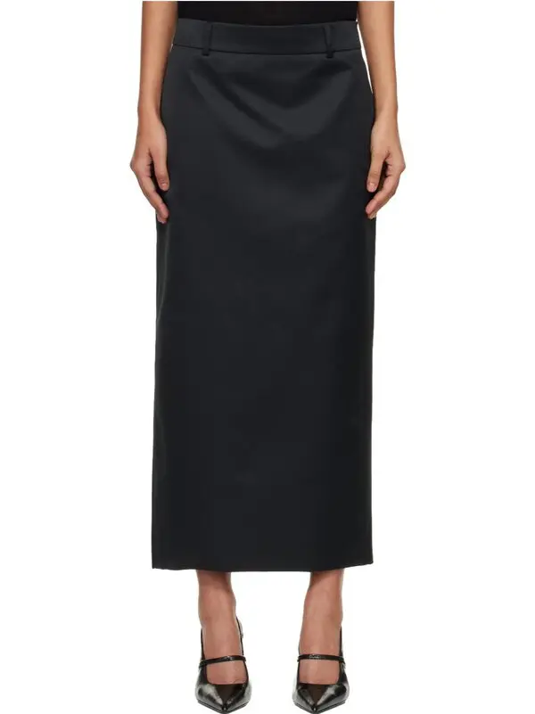 THE FRANKIE SHOP Belted Midi Skirt - Black