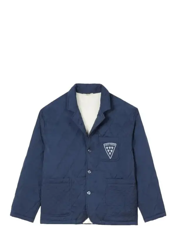 Kenzo Quilted Jacket With Metallic Branding - Navy Blue