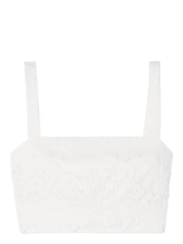 Carolina Herrera Embroidered Cropped Top - White