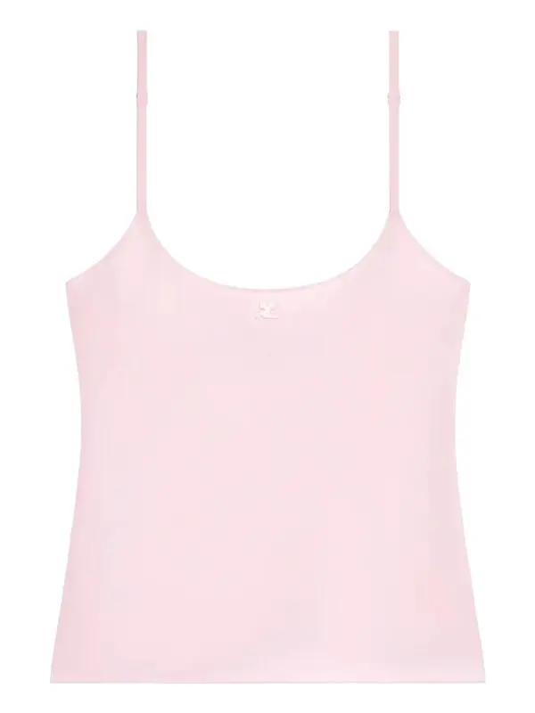 COURREGES Embroidered Logo Tank Top - Light Pink