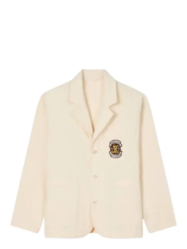 Kenzo Single-breasted Jacket With Badge Detail - Off White