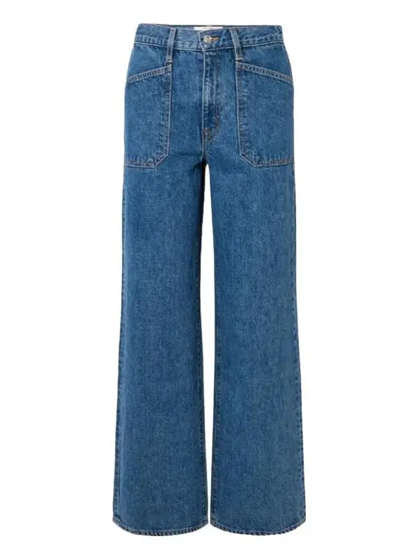 SLVRLAKE Grace Organic High-rise Wide-leg Jeans - Blue