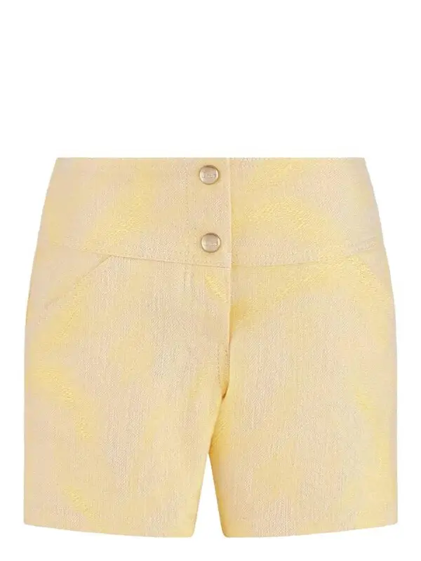 Dior Snap-button Waistband Shorts - Yellow
