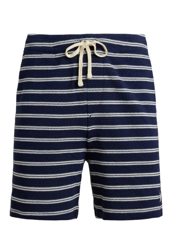 Polo Ralph Lauren Striped Drawstring Shorts - Newport Navy Blue/light Cream