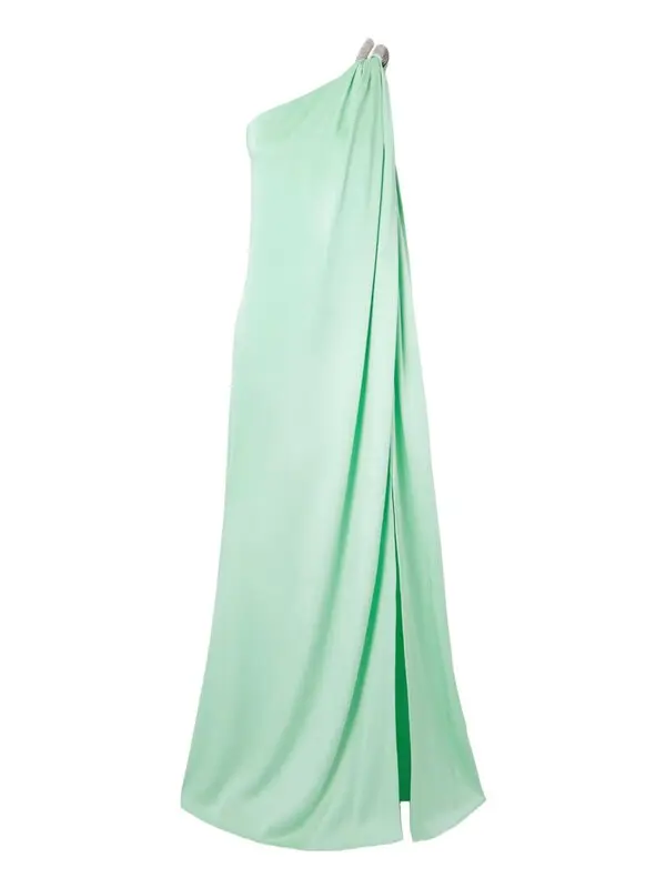 Stella McCartney One-shoulder Draped Maxi Dress - Green