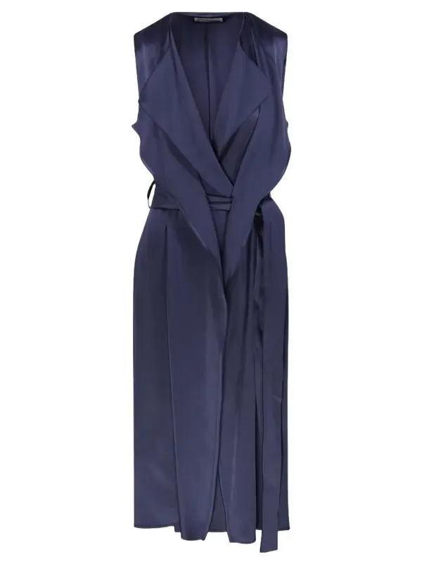 Victoria Beckham Sybil Belted V-neck Midi Dress - Black