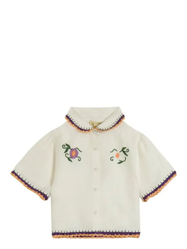 Stella McCartney Embroidered Peter Pan Collar Shirt - White