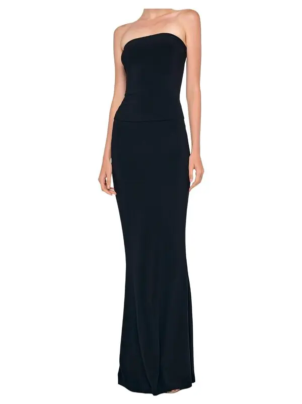 Norma Kamali Strapless Maxi Dress With Back Slit - Black