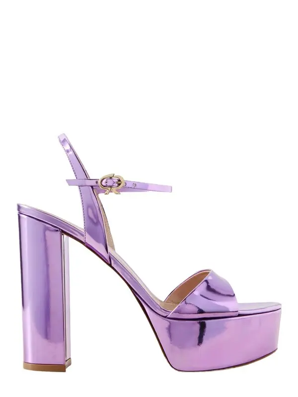GIANVITO ROSSI Mirrored-leather Platform Sandals - Purple