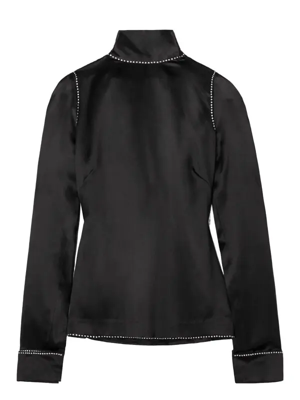Dries Van Noten Long Sleeve High Neck Shirt - Black