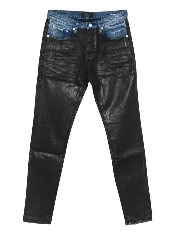 PURPLE BRAND Coated Raw Hem Denim - Black