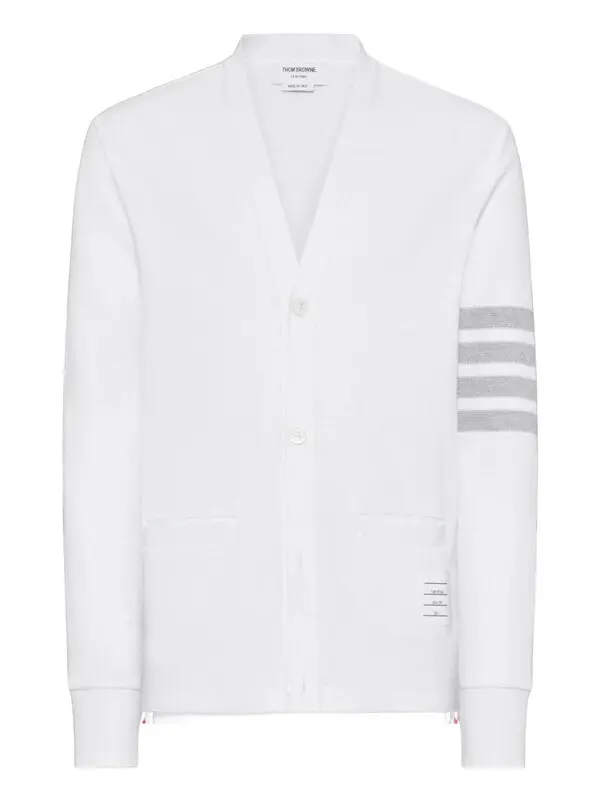 Thom Browne Four-bar Knit Cardigan - White