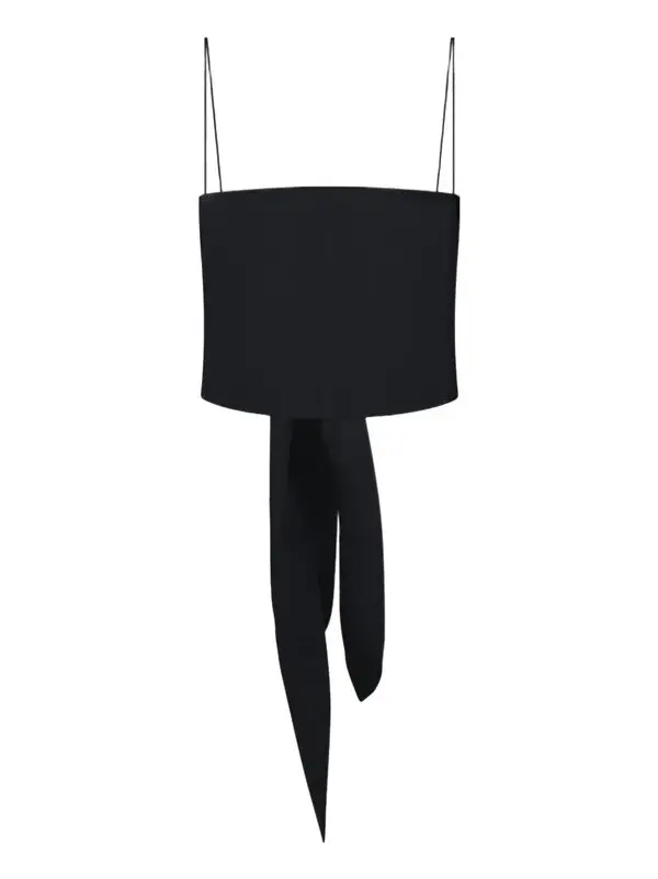 FORTE_FORTE Bustier Top With Back Tie Detail - Black