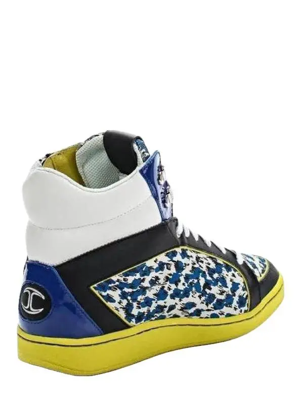 Just Cavalli High-top Sneakers With Graphic Print And Zipper Detail - Multicolor