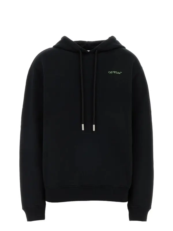 Off-White Arrow Leaves Printed Hoodie - Black