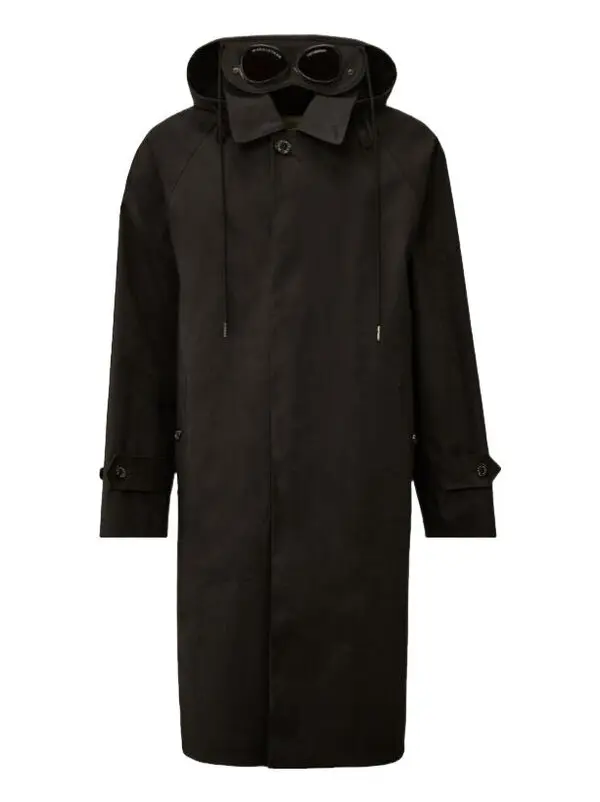C.P. COMPANY X Mackintosh Goggle Detail Hooded Coat - Black