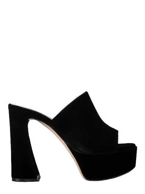 GIANVITO ROSSI Holly 120 Velvet Platform Mules - Black