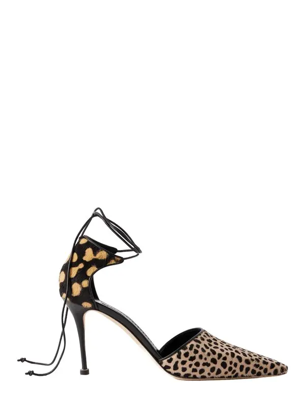 Manolo Blahnik Calf Hair Animal-print Pumps - Black