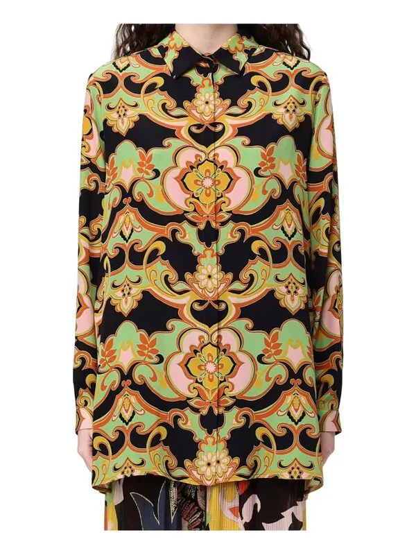 Etro Floral Print Longline Shirt - Multicolor