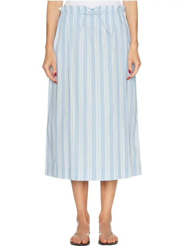 Staud Tie-waist Midi Skirt - White