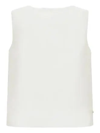 Herno Sleeveless Boat Neck Top With Straight Hem - White