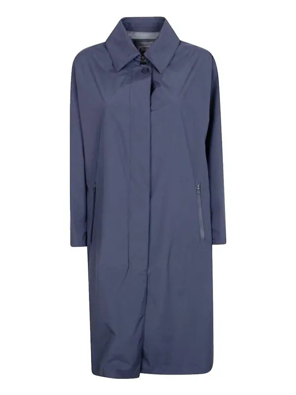 Herno Long-sleeved Trench Coat - Navy