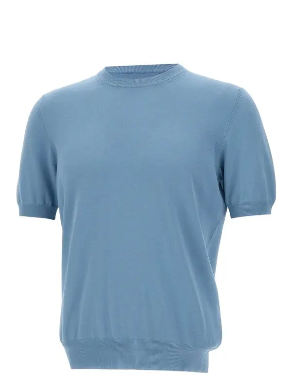 GRAN SASSO Short Sleeve Knitted Sweater - Blue